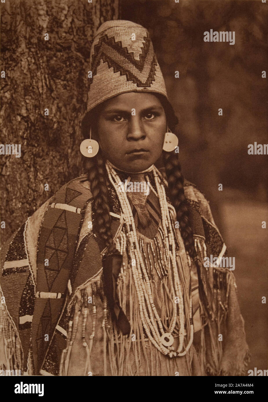 Vintage native American red skinned indian portrait from the old ...
