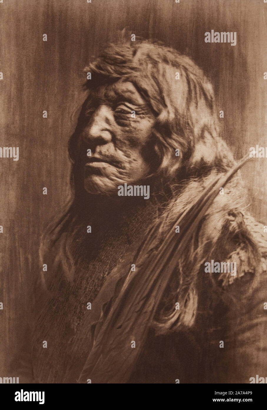 Vintage native American red skinned indian portrait from the old ...