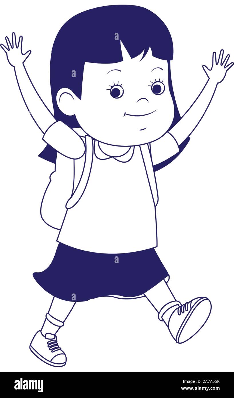 cartoon excited little girl icon Stock Vector Image & Art - Alamy