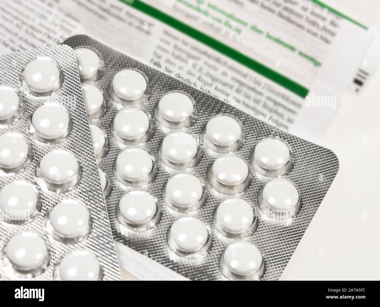 Medicine Tablets in blister on white background Stock Photo - Alamy