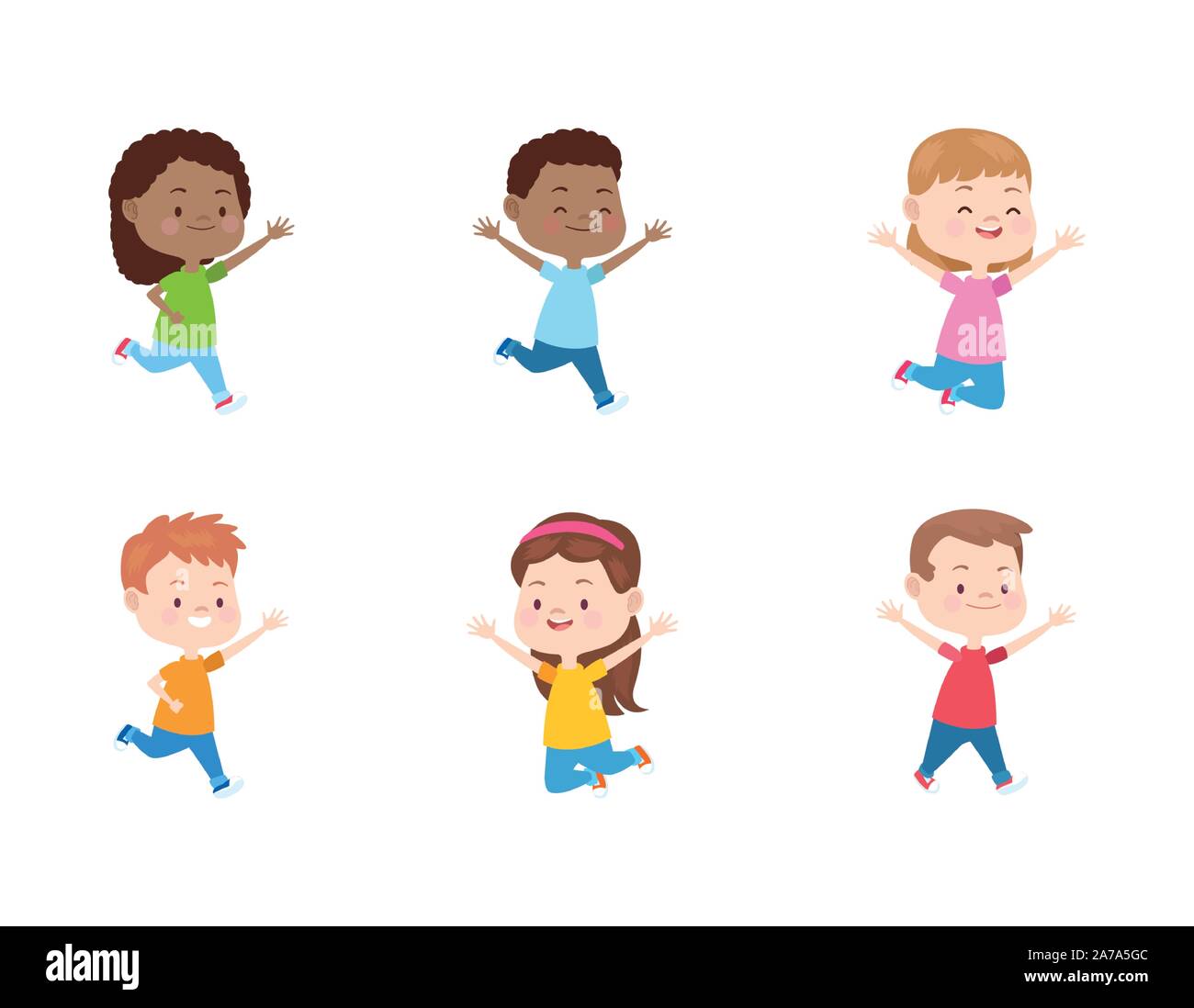 icon set of cartoon kids, flat design Stock Vector Image & Art - Alamy
