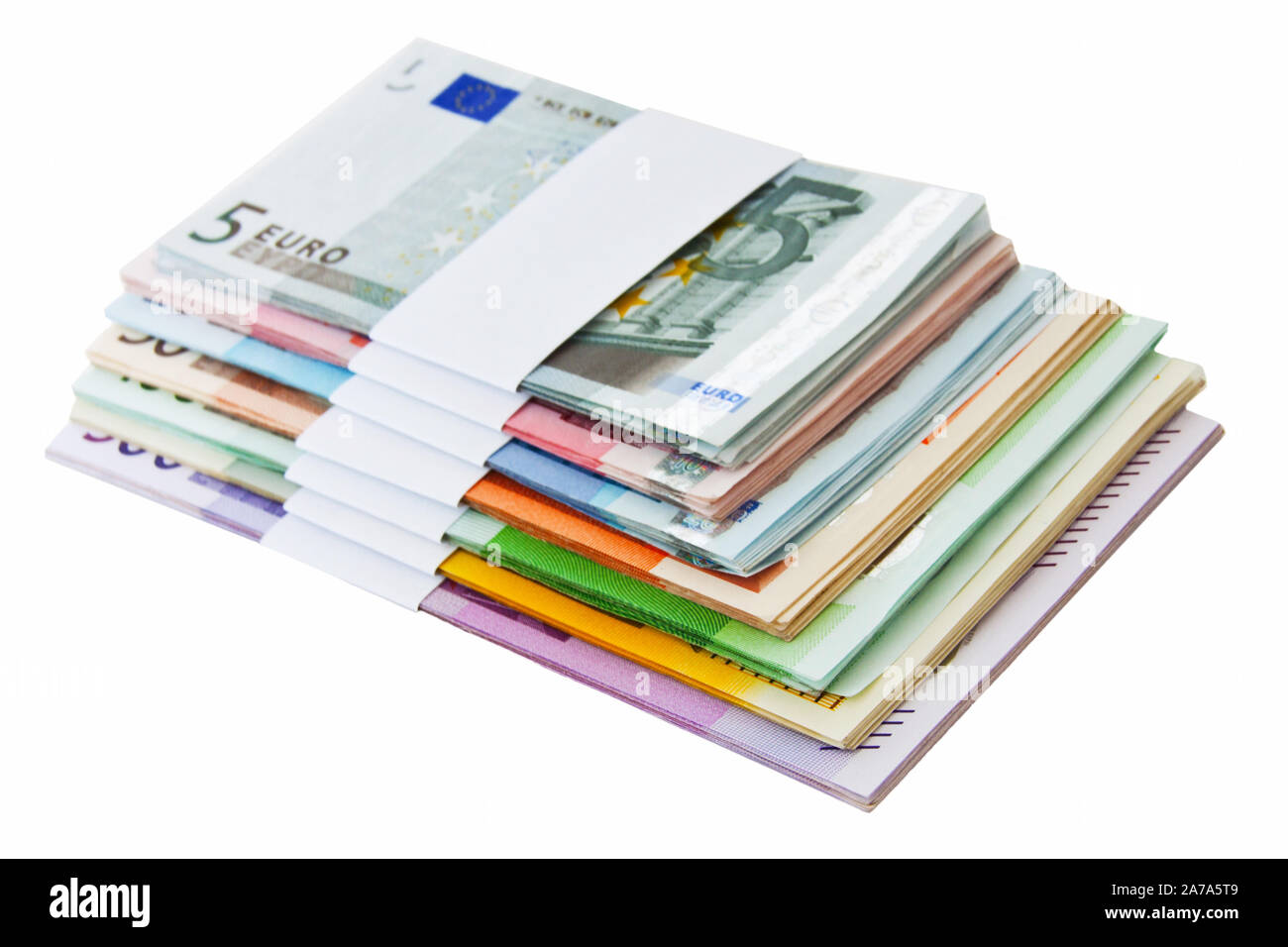 Bundles money euro banknotes Cut Out Stock Images & Pictures - Alamy