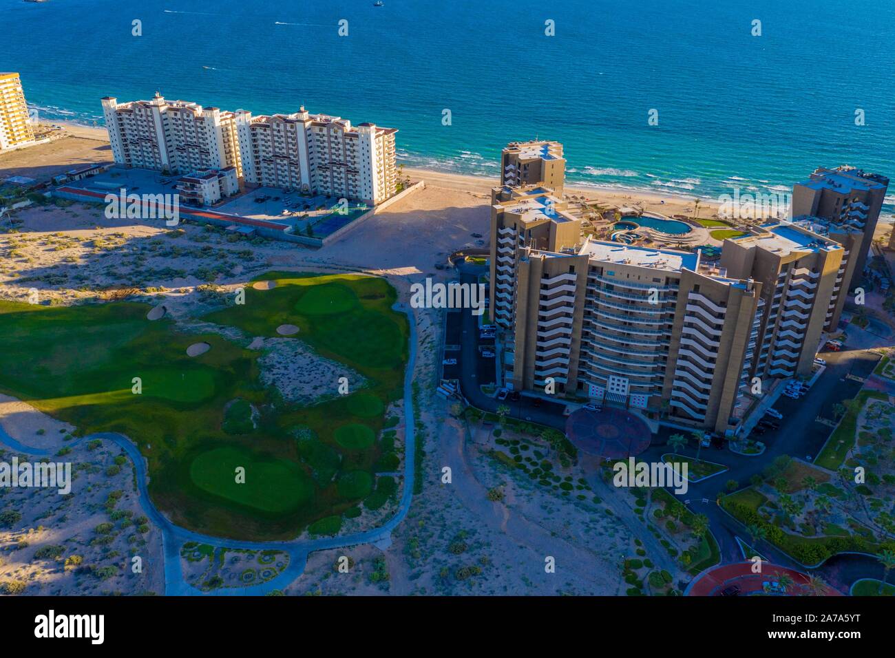Aerial view of the Puerto Peñasco bay in Sonora, Mexico. landscape of ...