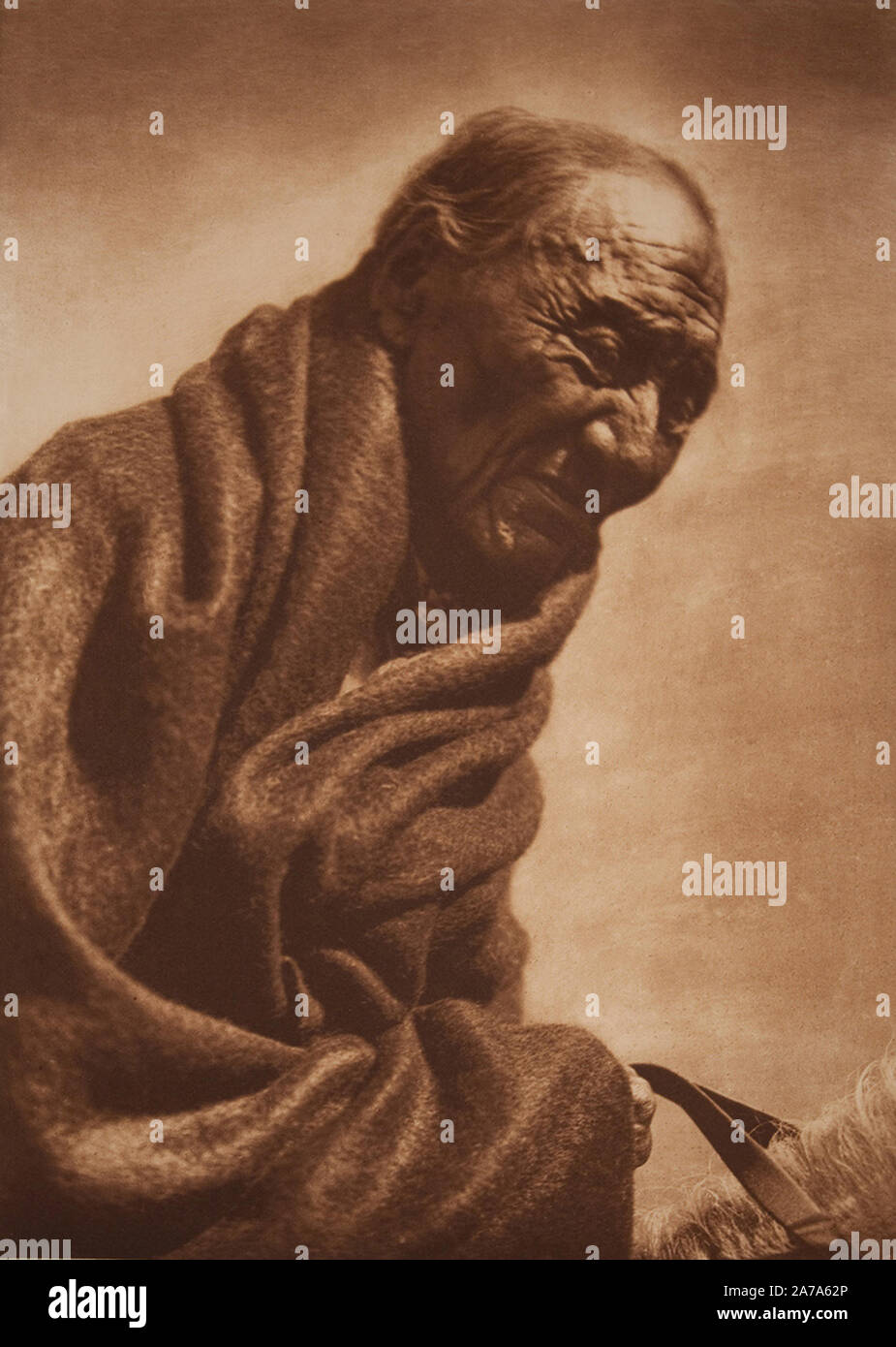 Vintage native American red skinned indian portrait from the old ...