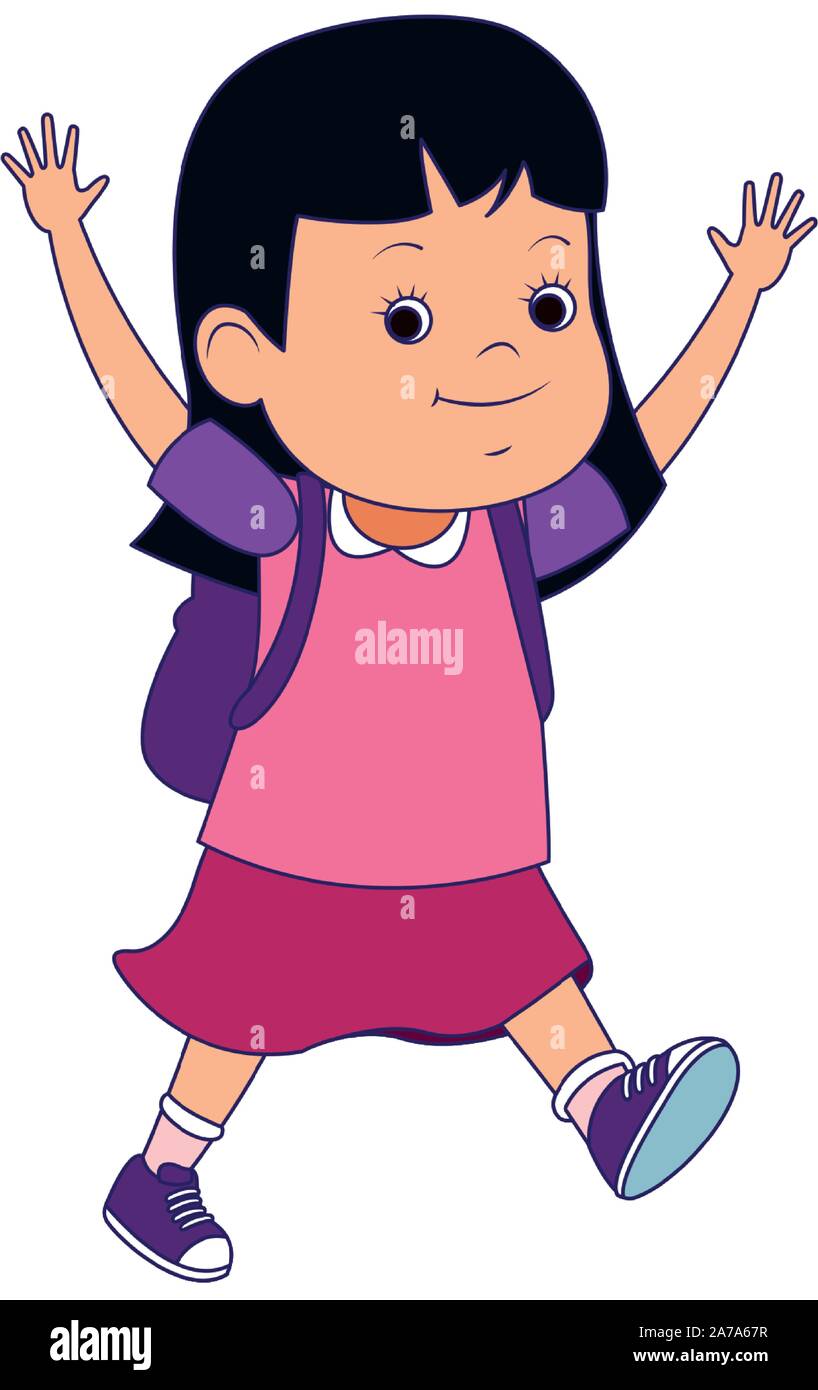 cartoon excited little girl icon Stock Vector Image & Art - Alamy