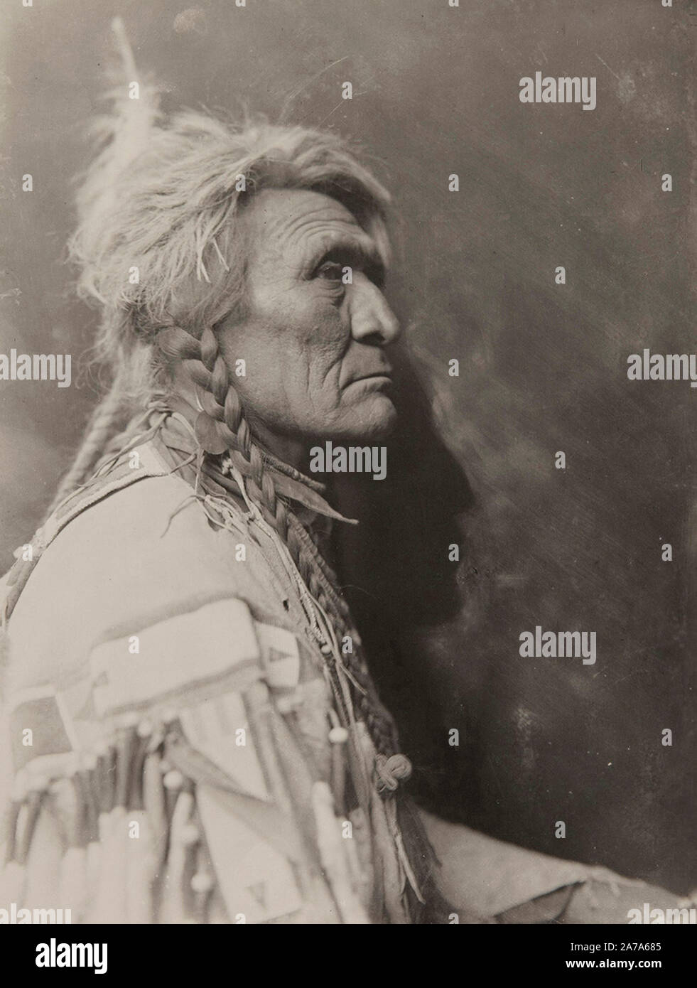Vintage native American red skinned indian portrait from the old ...