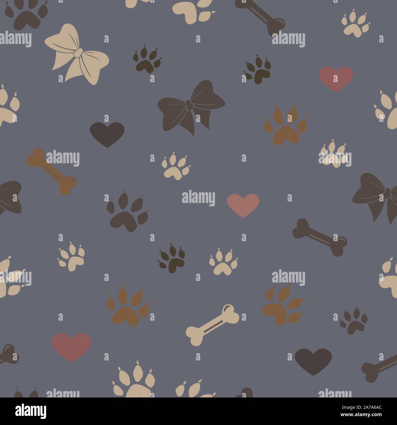 Seamless Dog Paw Pattern. Vector Illustration Stock Vector Image & Art ...
