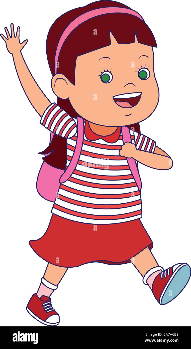 Animated Little Girl Waving