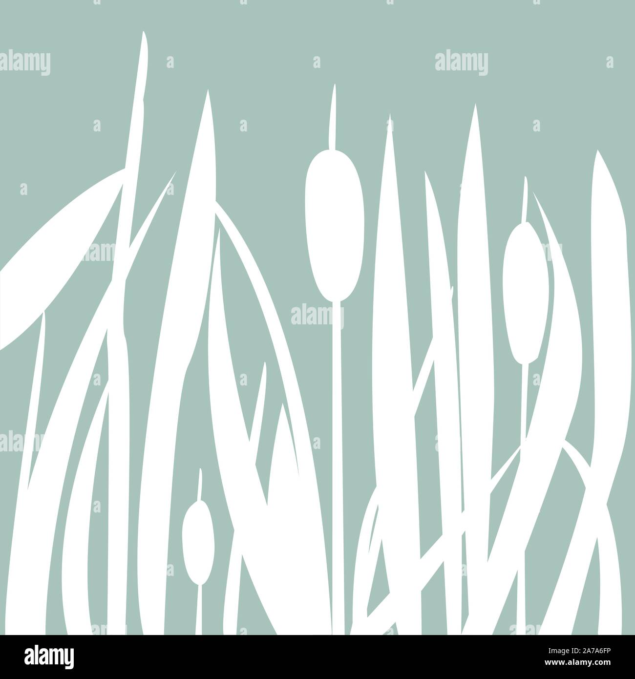 Bush of Swamp Reed on a Lake. vector Illustration Stock Vector Image ...