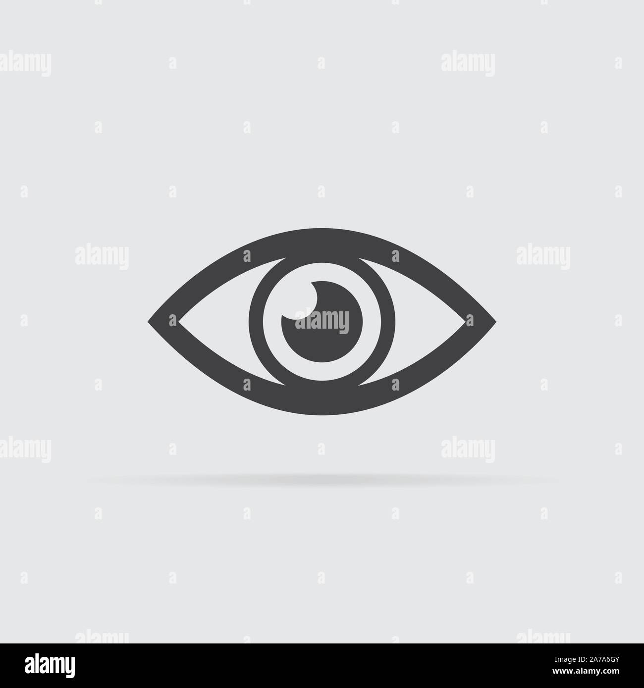 Eye icon in flat style isolated on grey background. For your design ...