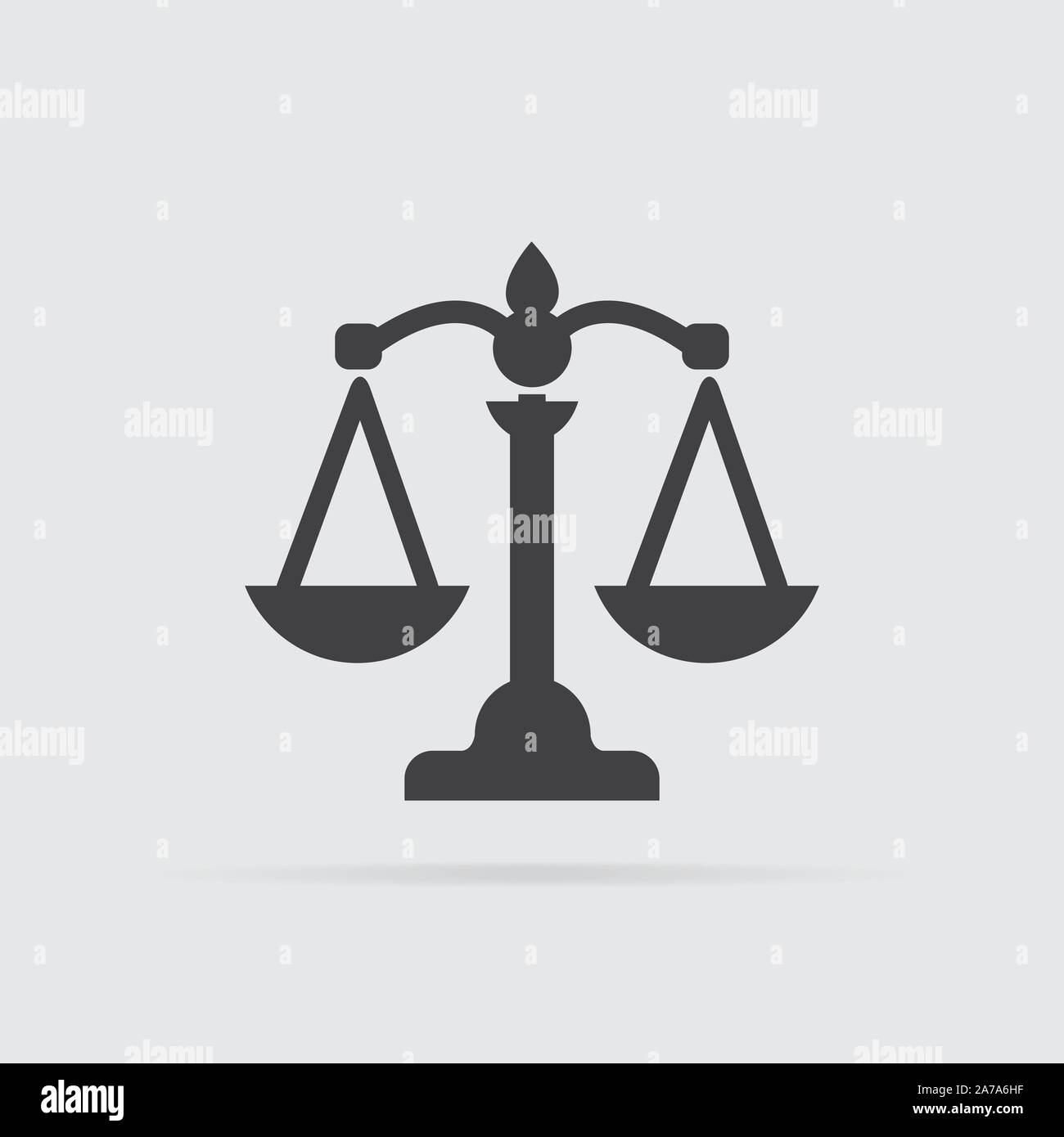 Scales icon in flat style isolated on grey background. For your design ...