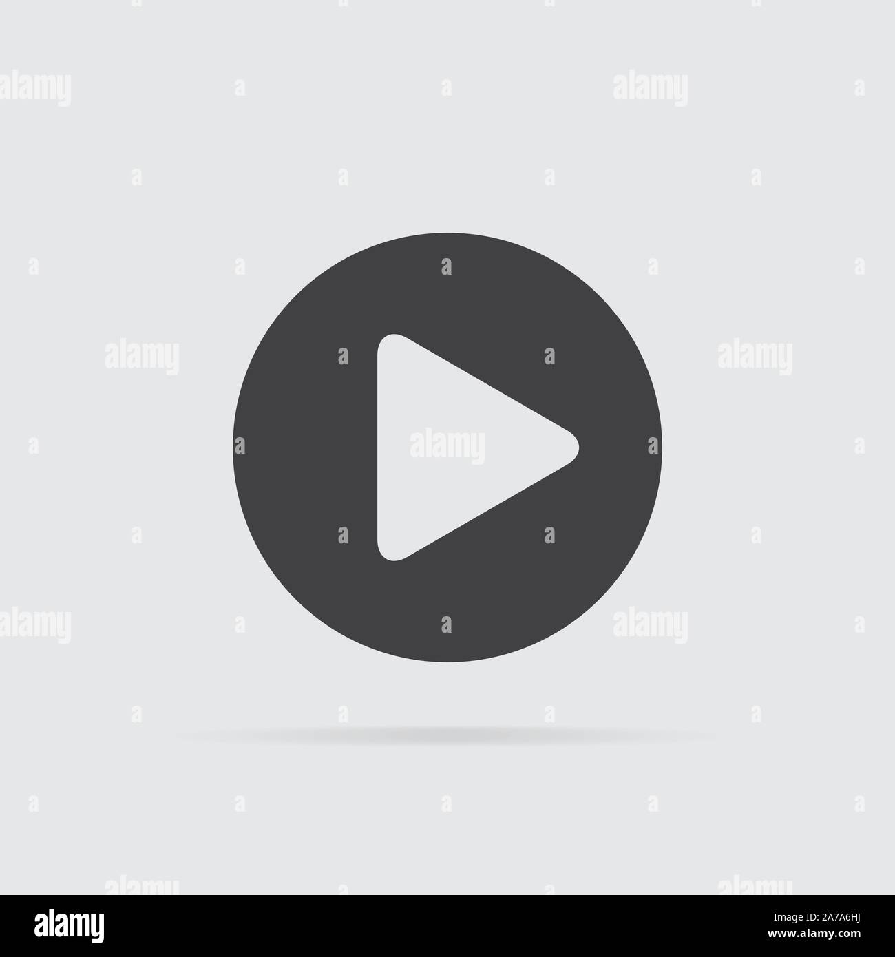 Play icon in flat style isolated on grey background. For your design ...