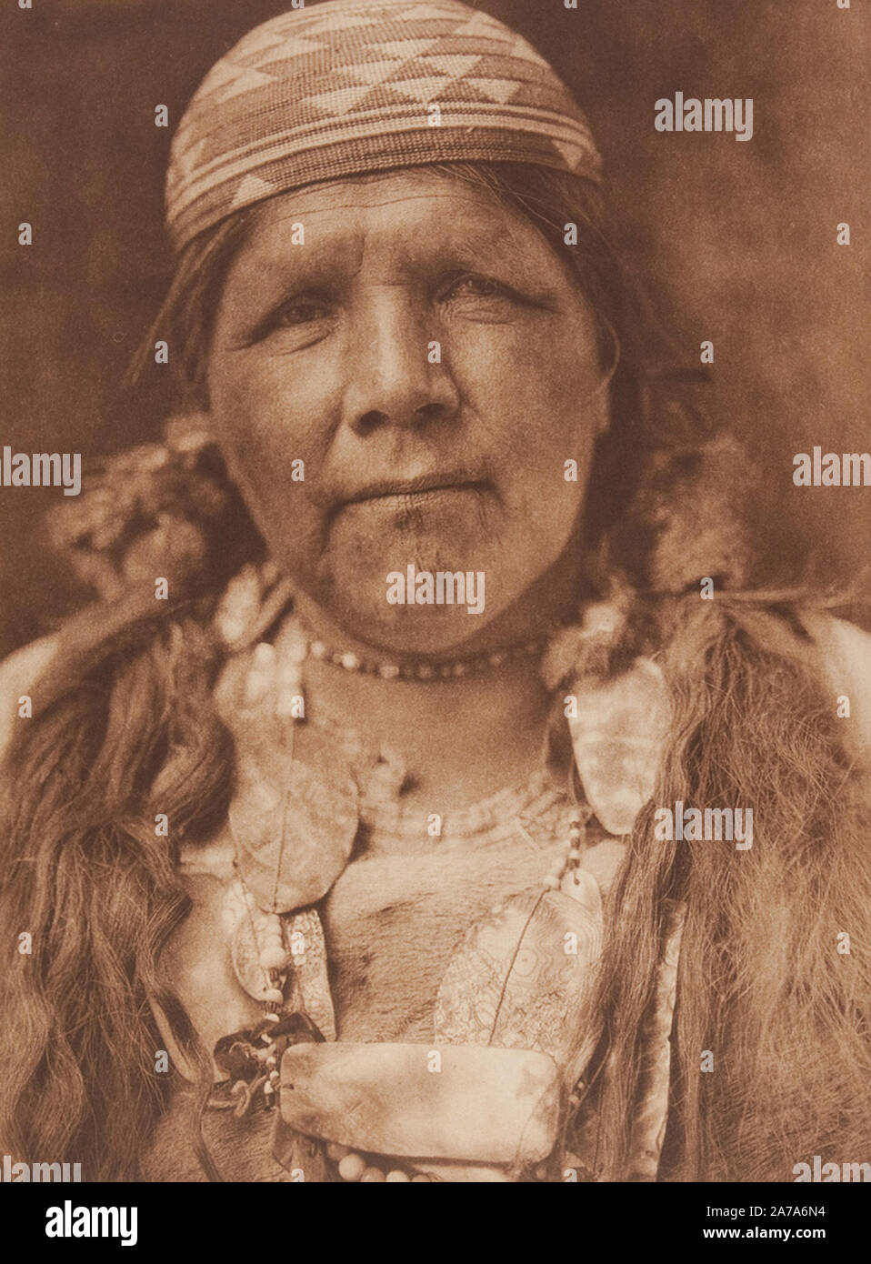 Vintage native American red skinned indian portrait from the old ...