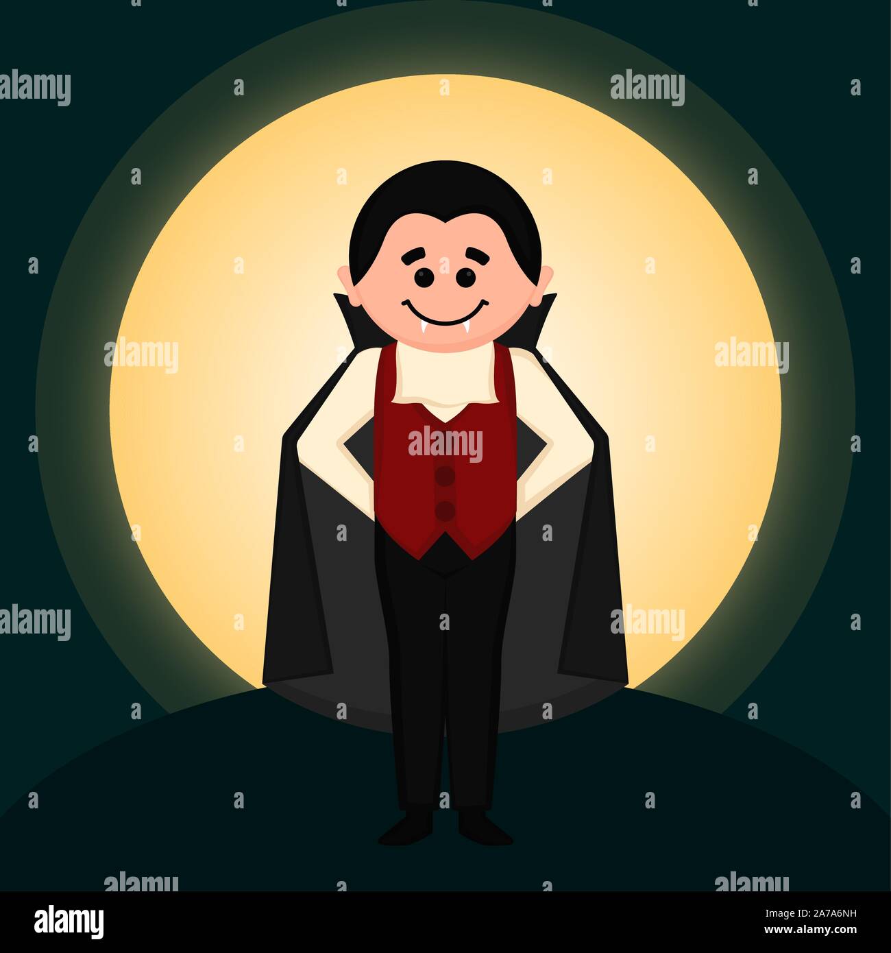 Vampire character image. Halloween costume - Vector illustration Stock ...