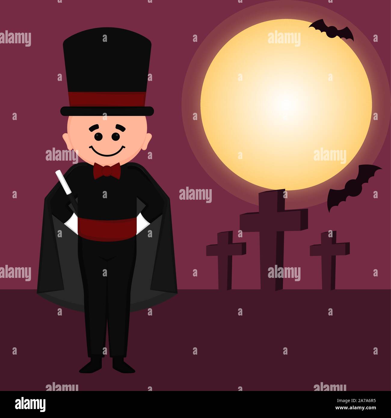 Magician character image. Halloween costume - Vector illustration Stock ...