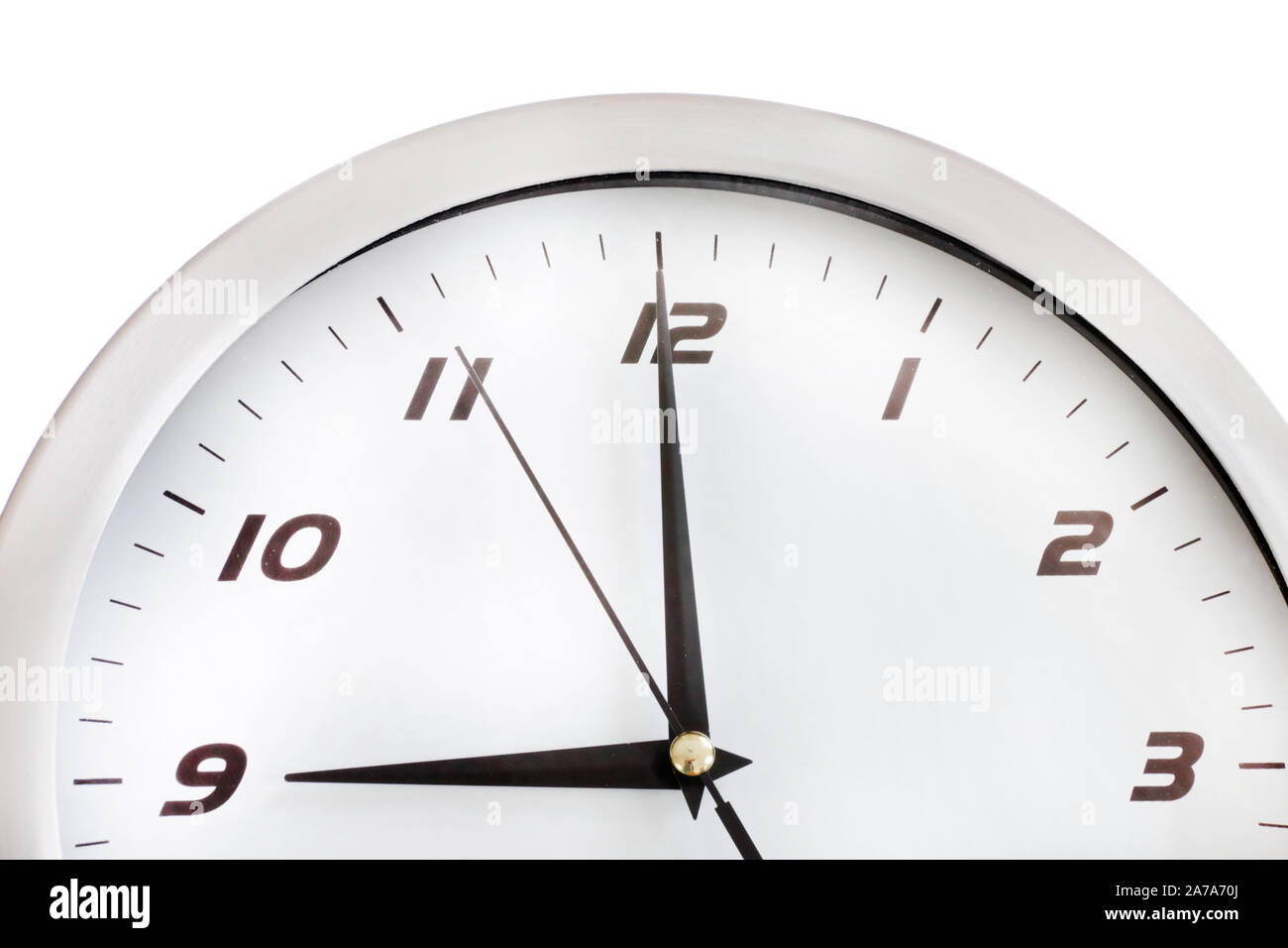 Wall clock 9 clock insulated on white background Stock Photo - Alamy