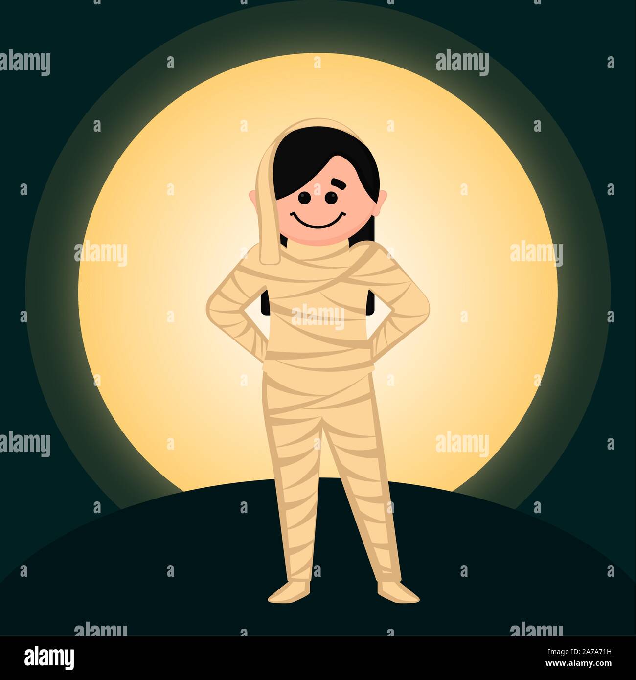 Mummy character image. Halloween costume - Vector illustration Stock ...