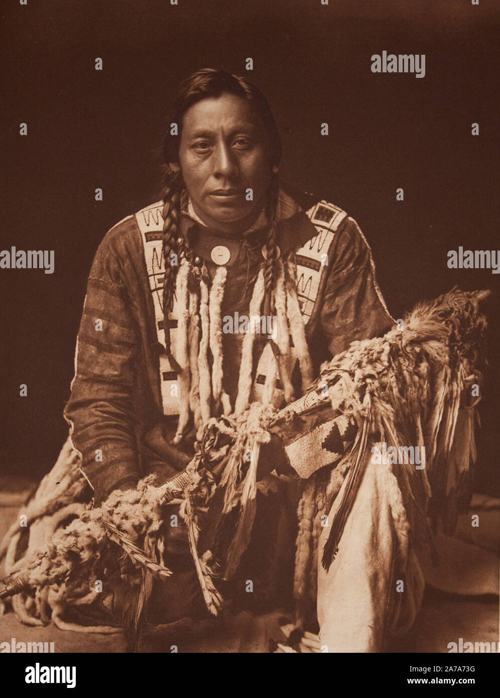 Vintage native American red skinned indian portrait from the old ...