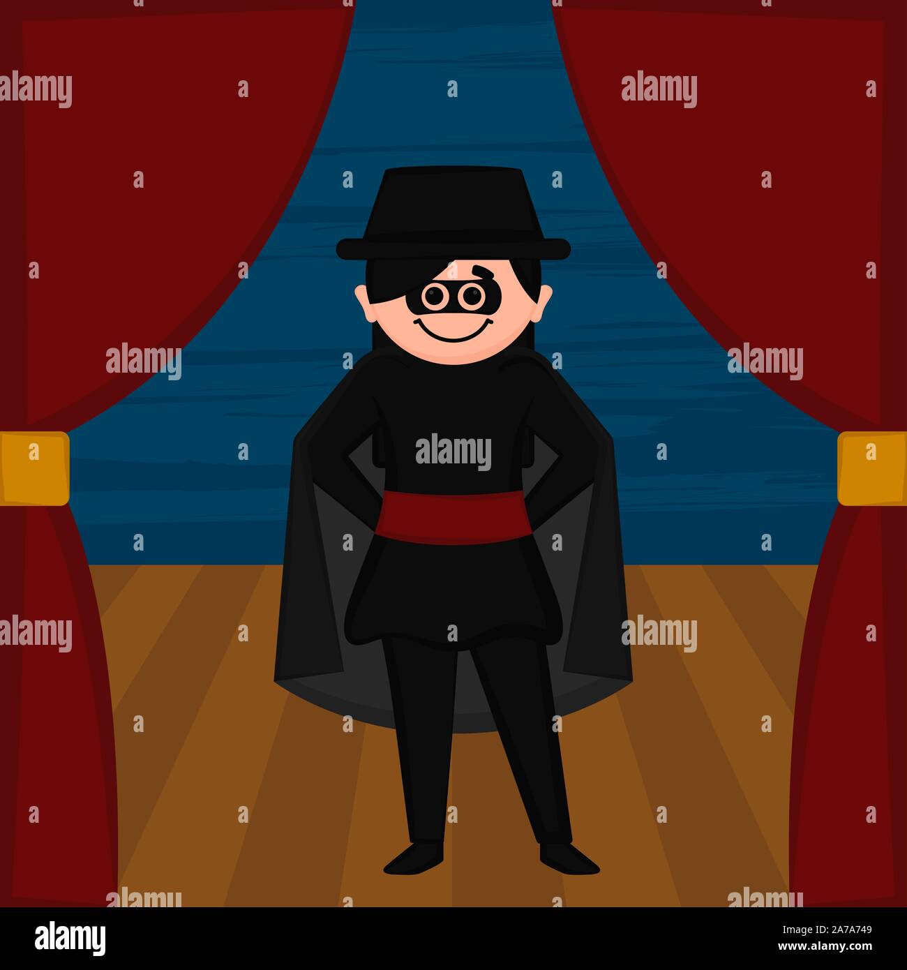 Masked character image. Halloween costume - Vector illustration Stock ...