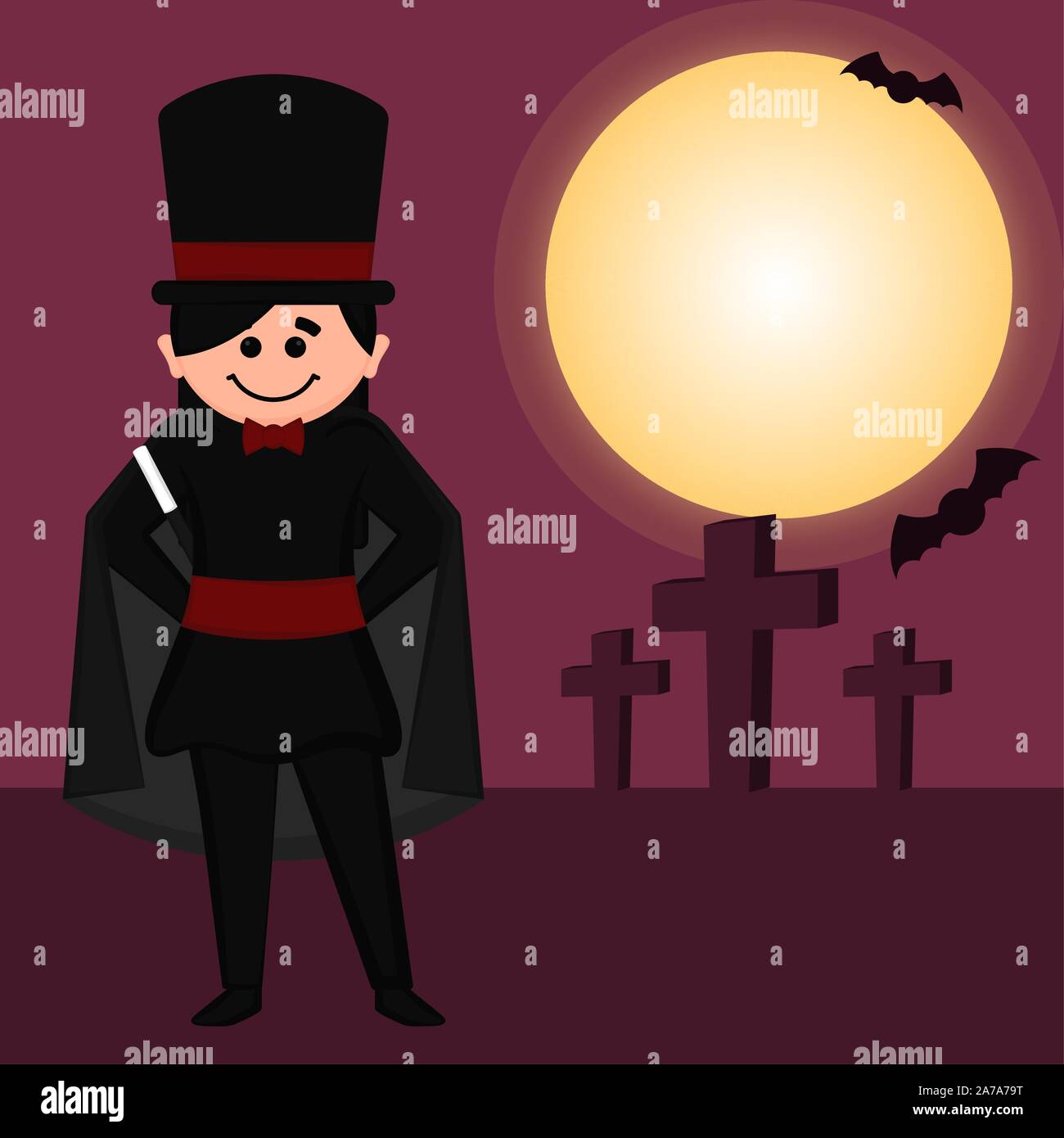 Magician character image. Halloween costume - Vector illustration Stock ...