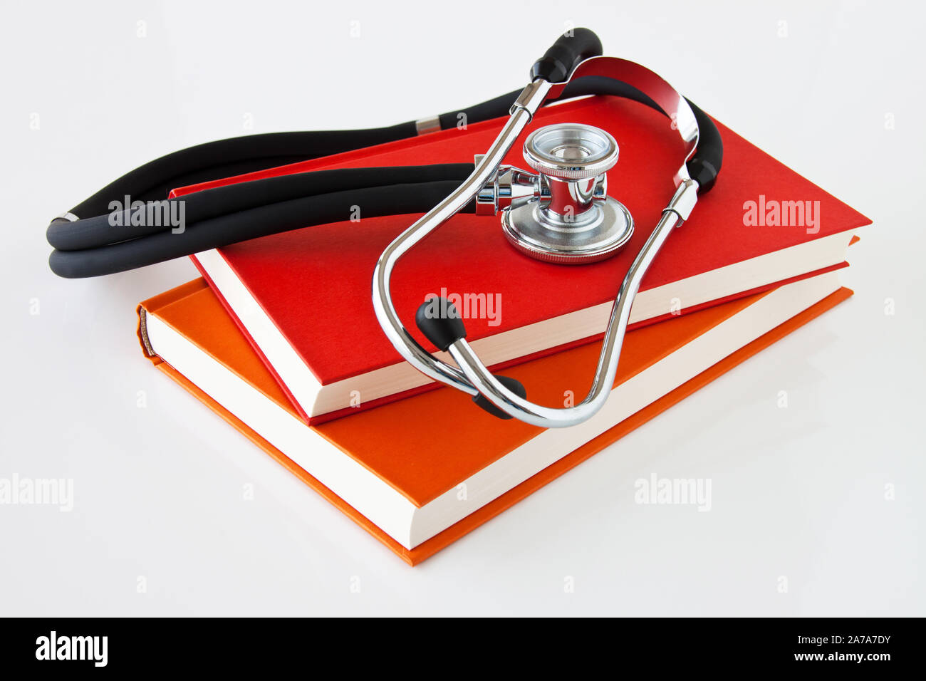 Study of medicine with books and stethoscope Stock Photo - Alamy