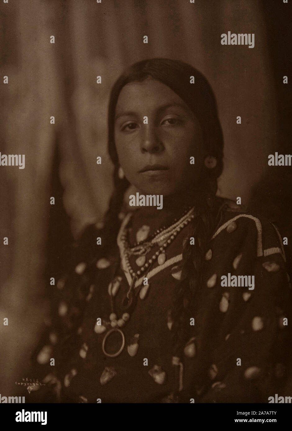 Vintage native American red skinned indian portrait from the old ...