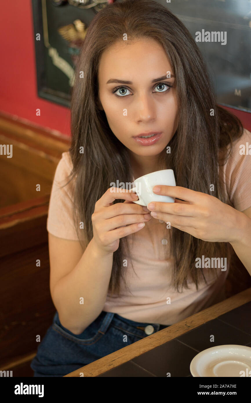 Girl with cup hi-res stock photography and images - Alamy