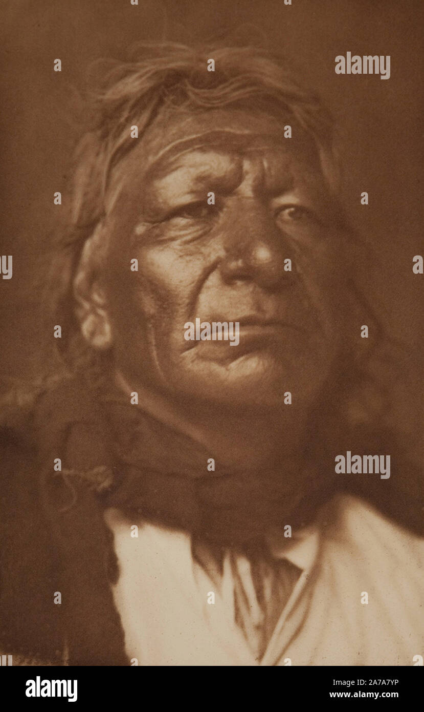 Vintage native American red skinned indian portrait from the old ...