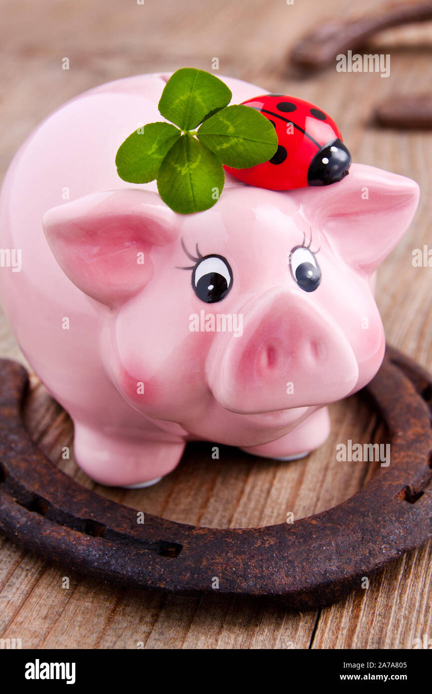 Lucky symbols pig horseshoe hi-res stock photography and images - Alamy