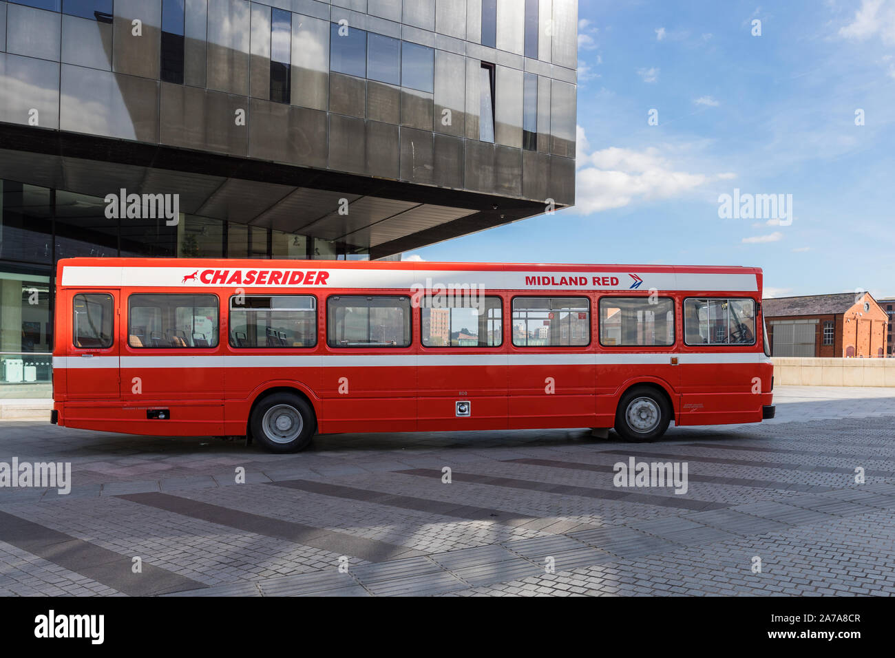 Old Midland Red Chaserider bus at Pier Head, Liverpool, UK Stock Photo ...