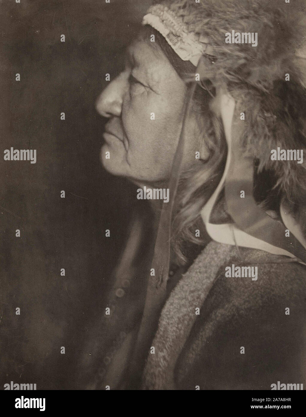 Vintage native American red skinned indian portrait from the old ...