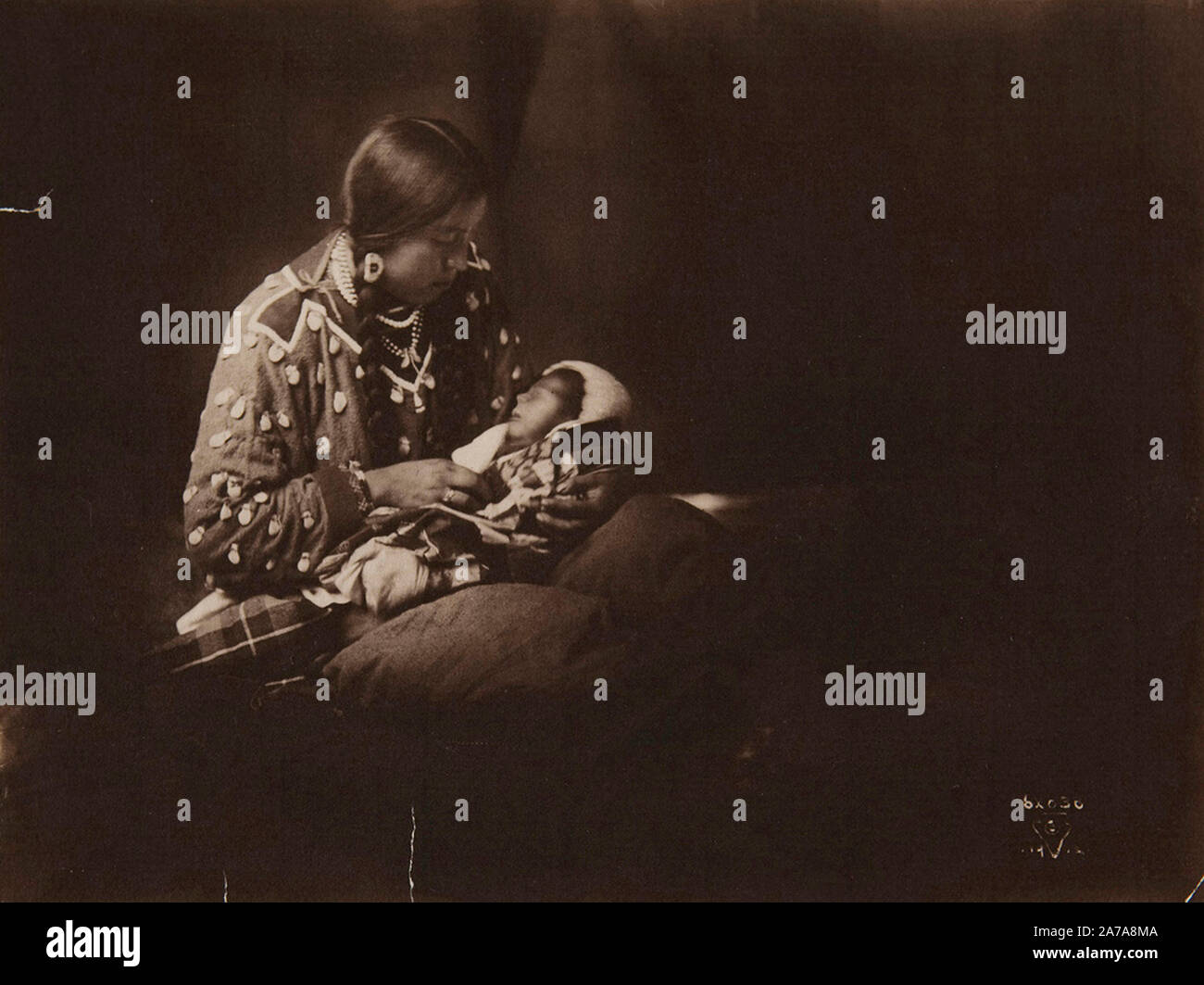 Vintage native American red skinned indian portrait from the old ...