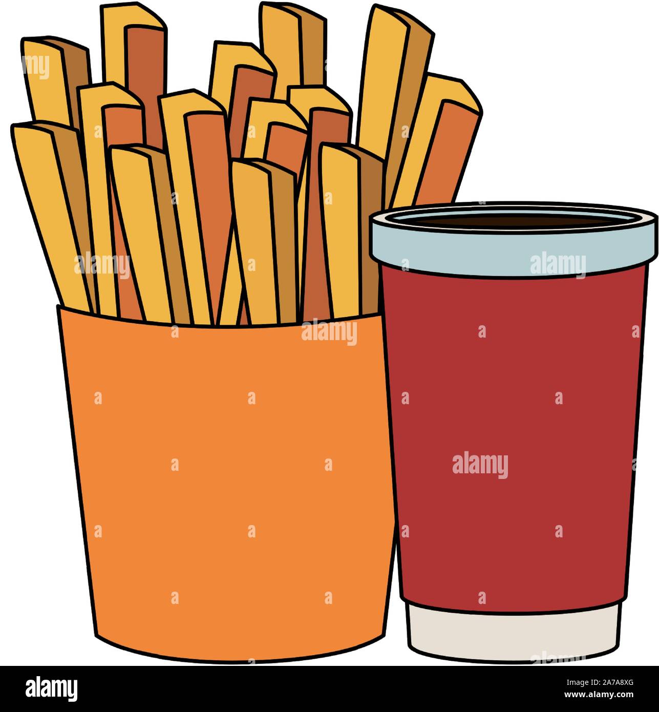 french fries and drink cup, Fast food design Stock Vector Image & Art ...