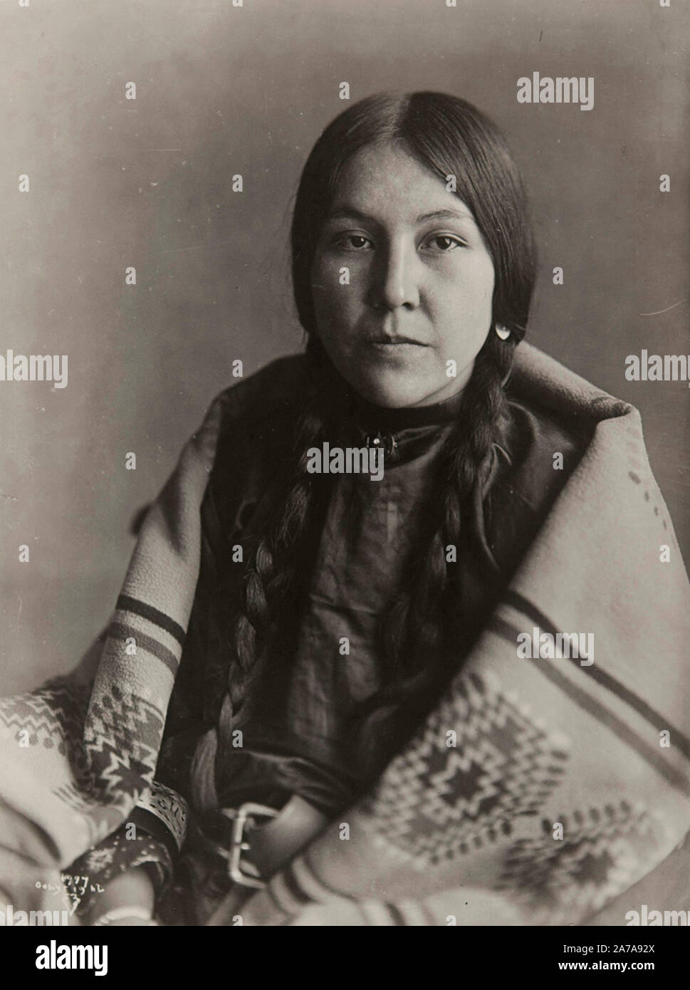 Vintage native American red skinned indian portrait from the old ...