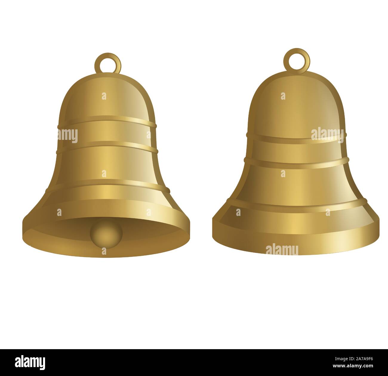 isolated gold bells illustration Stock Vector Image & Art - Alamy