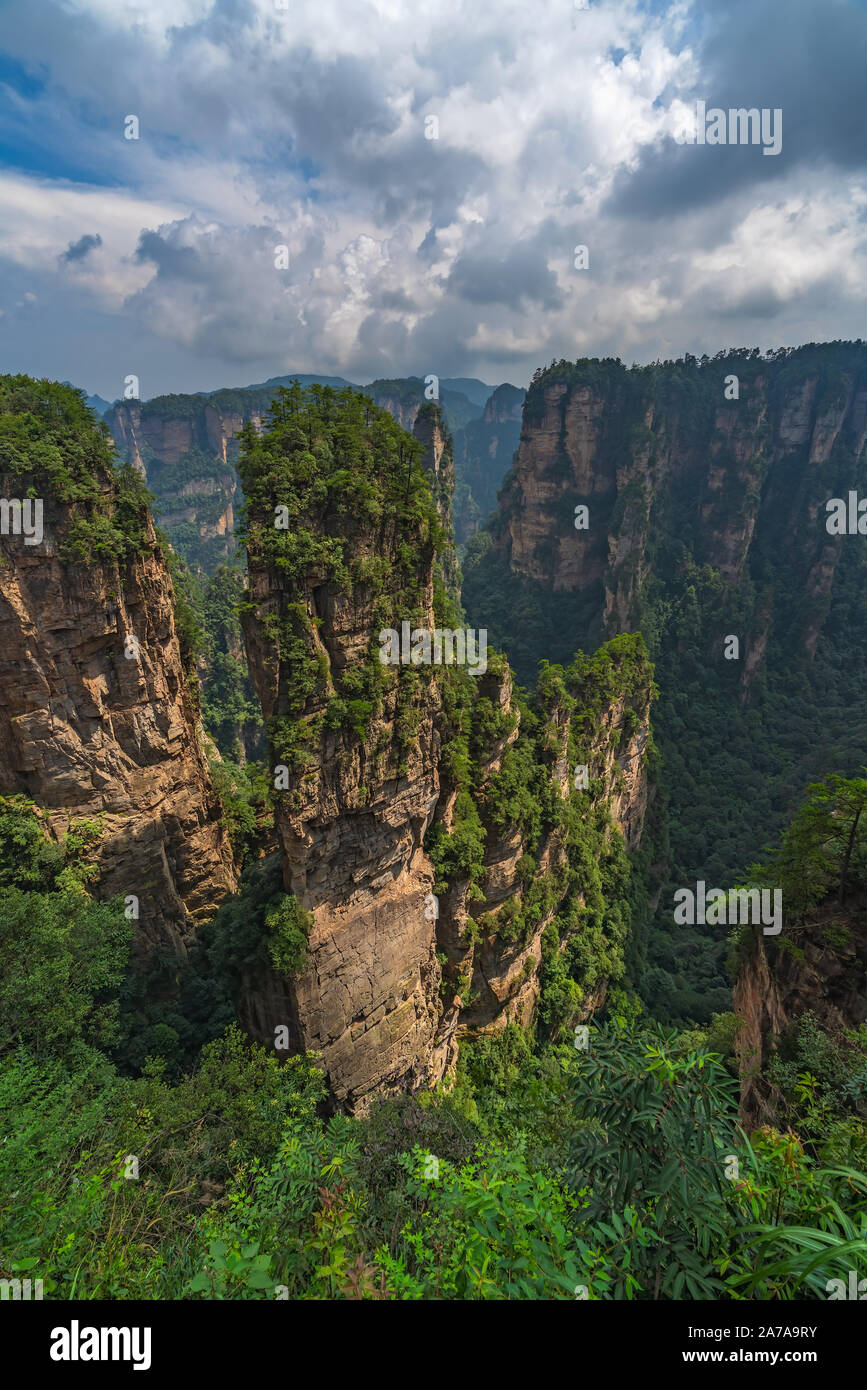 Vertical karst pillar rock formations as seen from the Enchanting ...