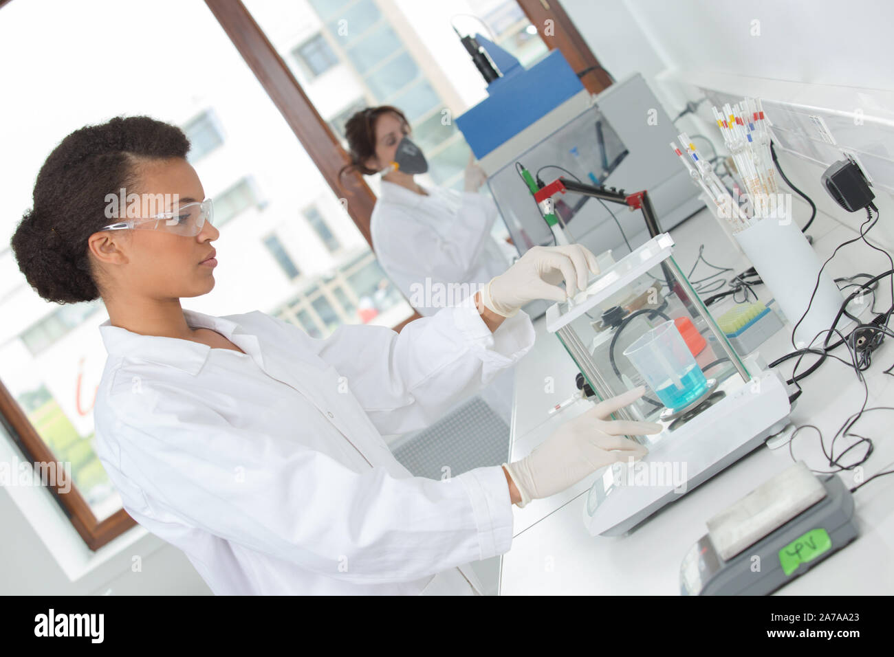 Workspace table laboratory equipment biology High Resolution Stock ...
