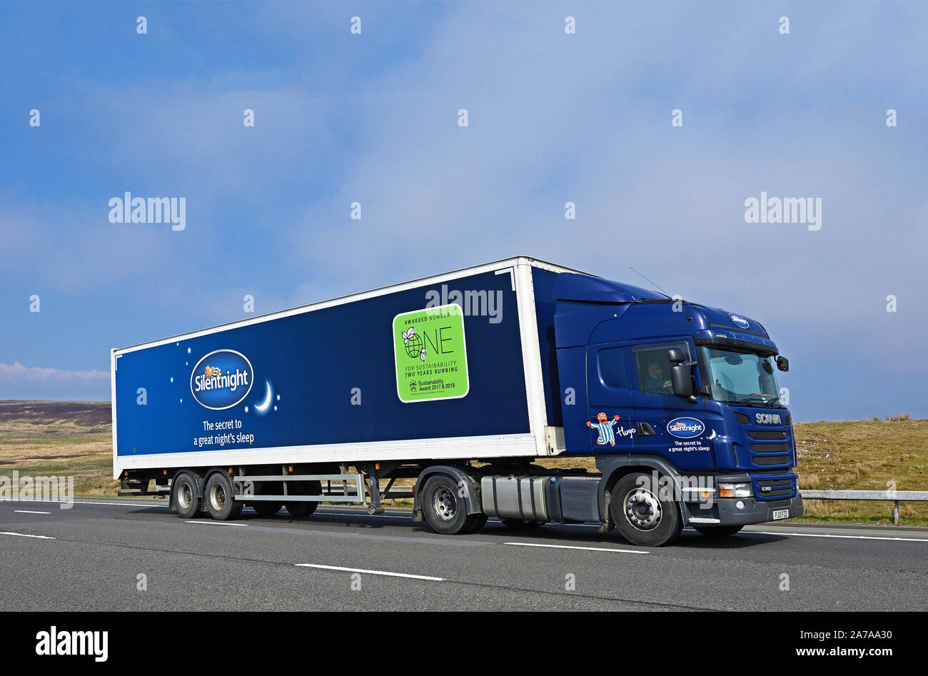 Silentnight HGV. M6 Motorway, Southbound, Shap, Cumbria, England ...