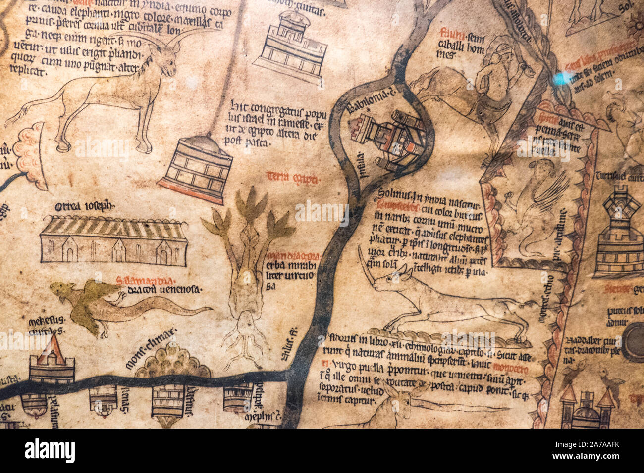 Mappa Mundi,famous,map,Hereford Cathedral,Hereford,Cathedral,county ...