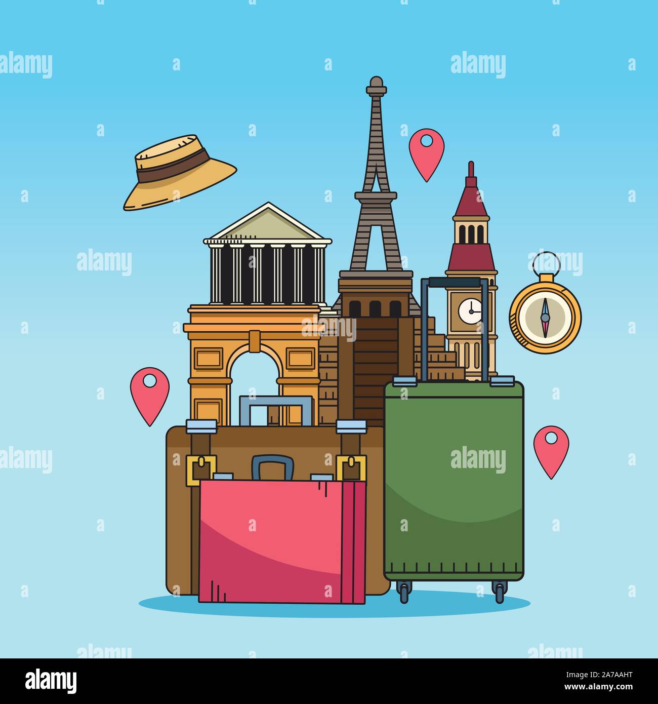 Tourist place rome Stock Vector Images - Alamy