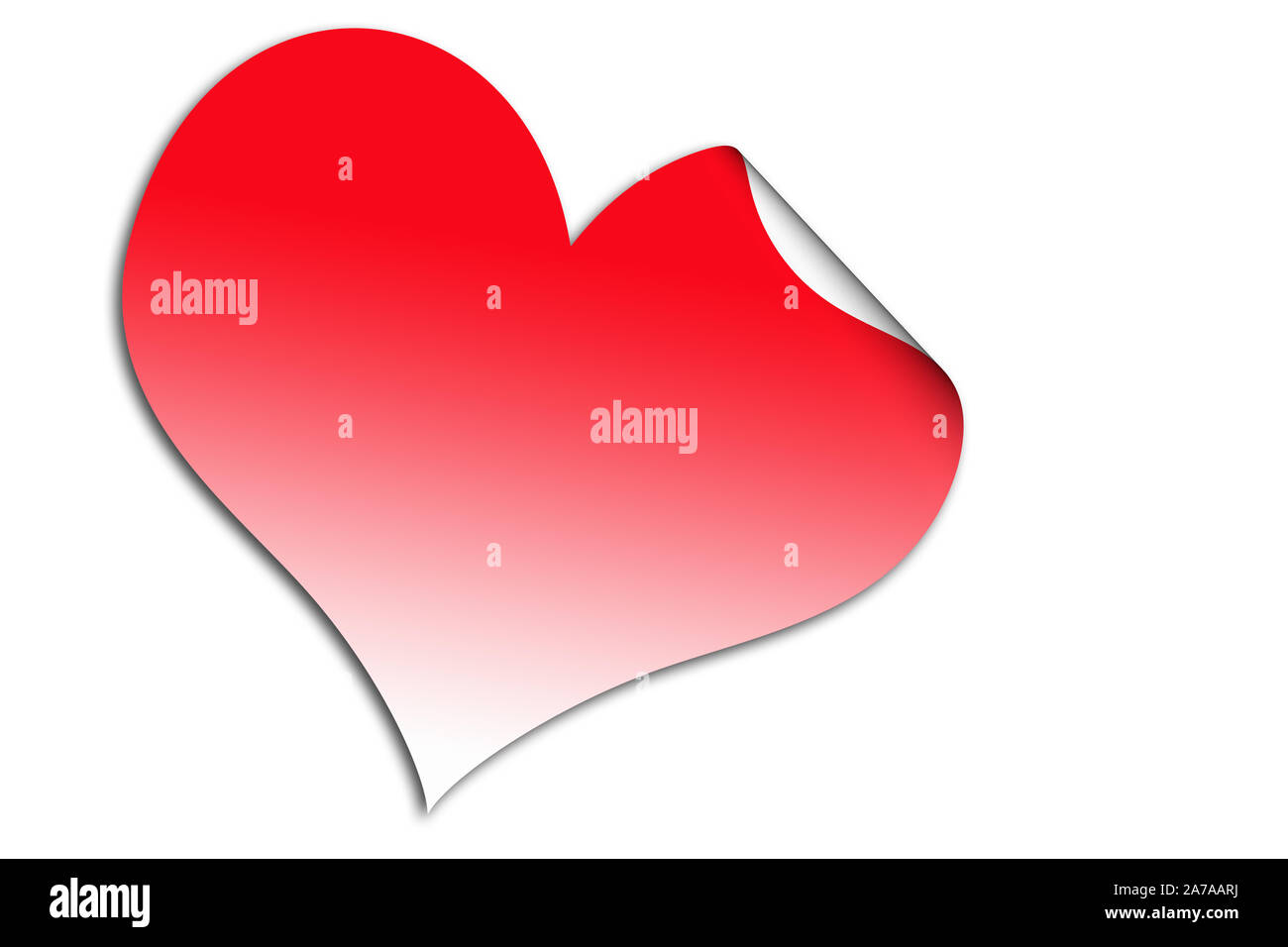 Heart shaped sticker with folded corner, isolated Stock Photo - Alamy