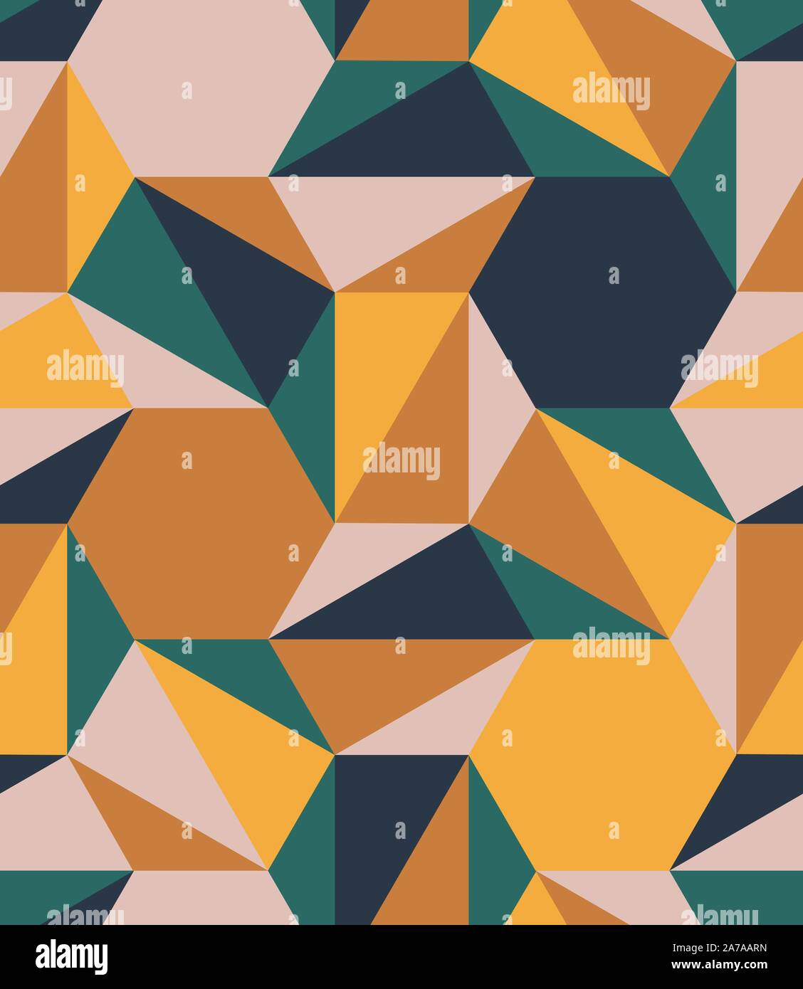 Hexagon Triangle Tile Mesh Color Seamless Pattern Stock Vector Image ...