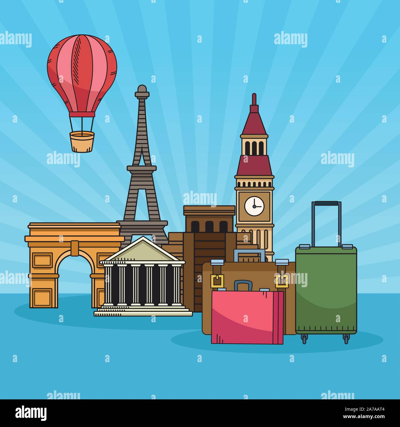 travel around the world with famous places Stock Vector Image & Art - Alamy