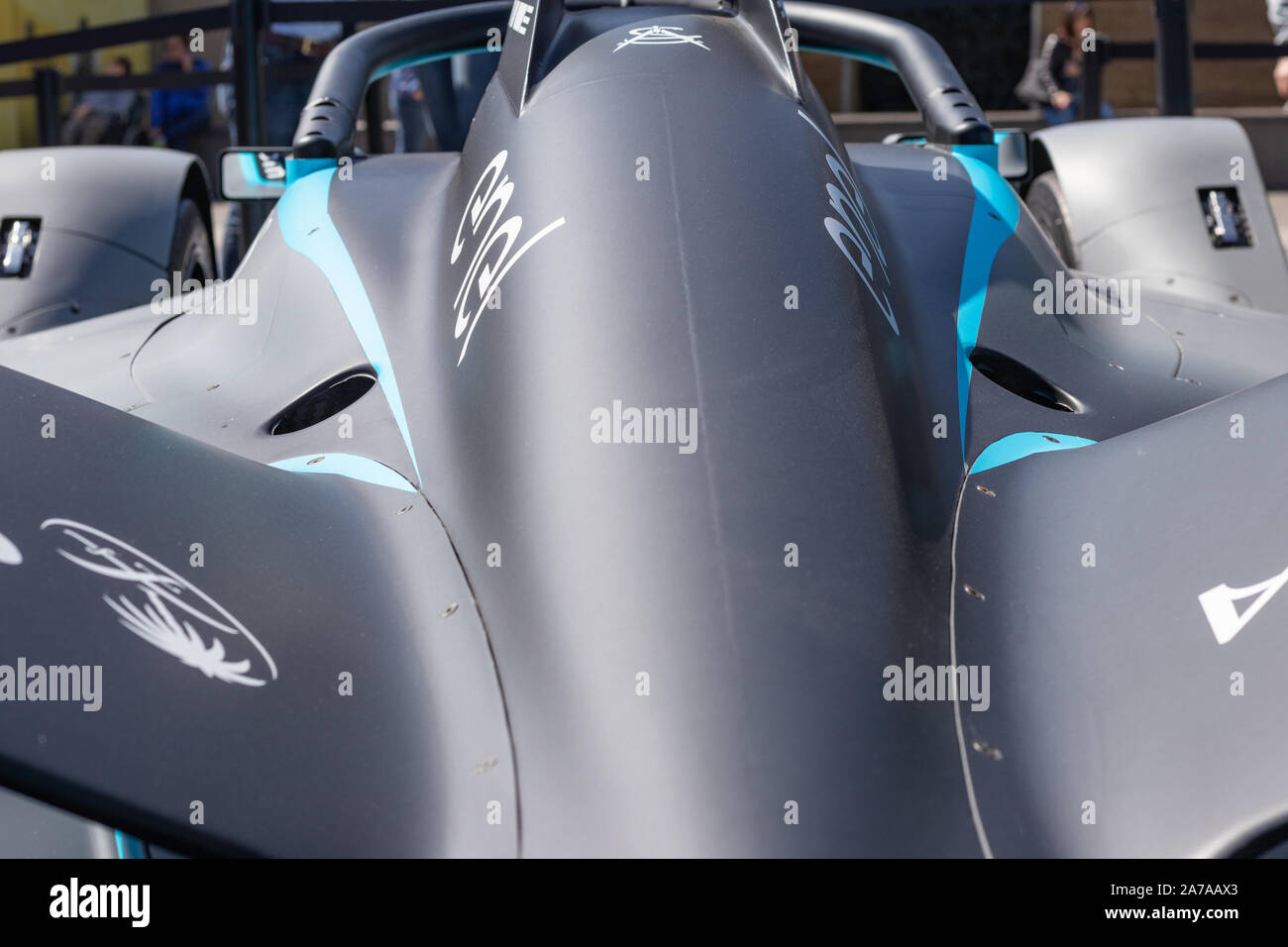 Rome, Italy 2019, March 30th. E-Prix, Formula E. Details of hihg speed ...