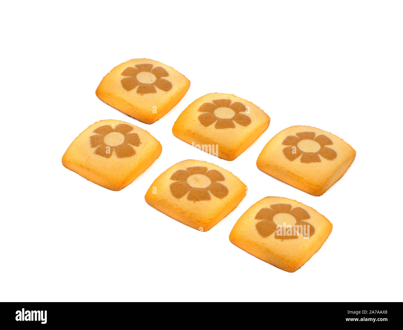 Six sandy cookies isolated on the white Stock Photo - Alamy