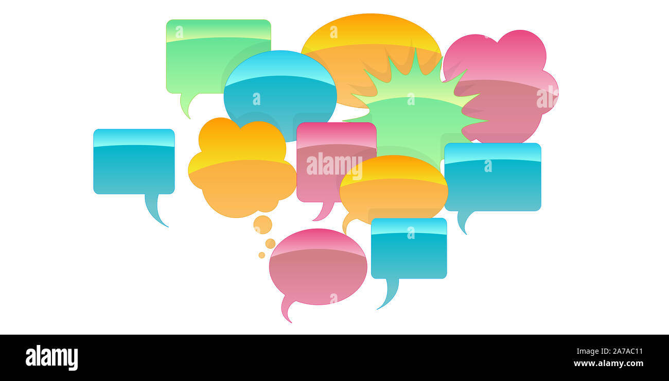 Speech dialog elements on a white background Stock Photo - Alamy