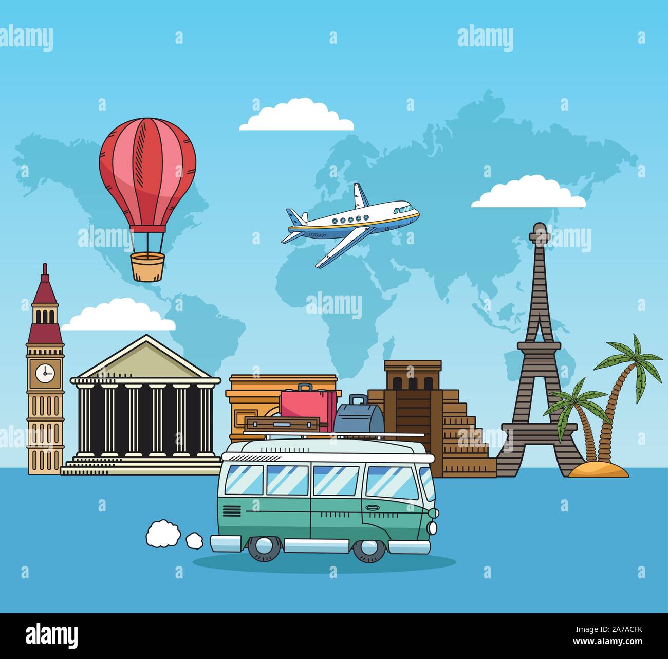 travel around the world with van Stock Vector Image & Art - Alamy