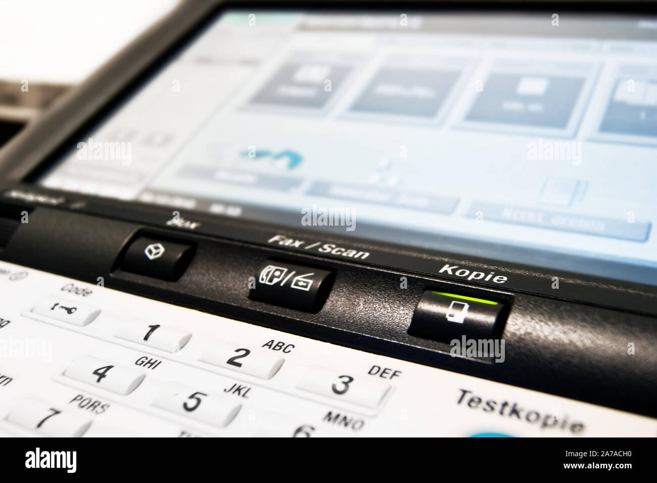 Copier display in close up Stock Photo - Alamy