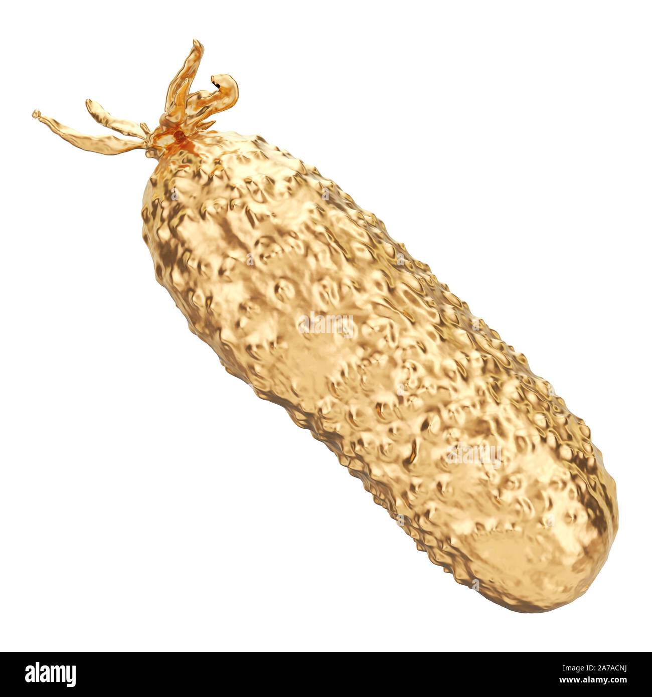 Golden cucumber, 3d rendering isolated on white background Stock Photo ...
