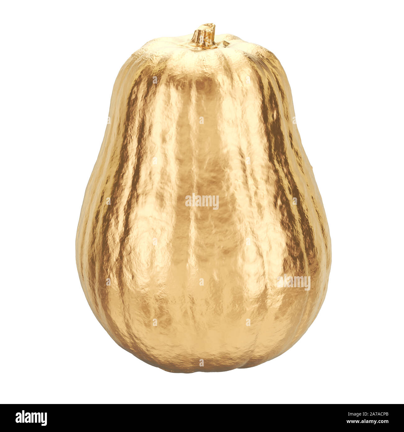 Golden pumpkin, 3d rendering isolated on white background Stock Photo ...
